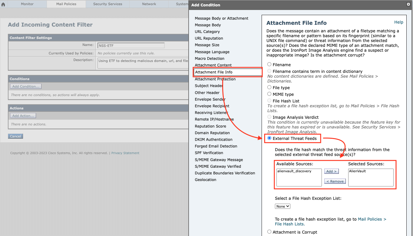 Cisco ESA Integration with External Threat Feeds (ETF) – Network ...