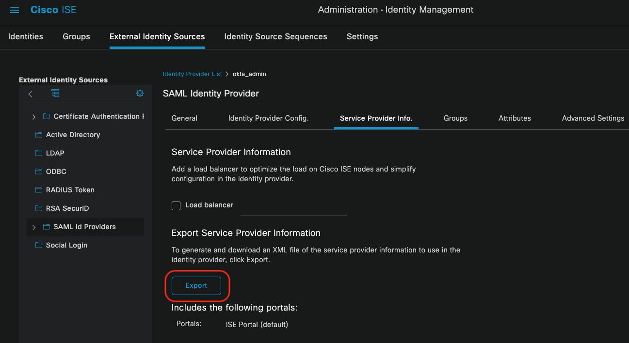 Cisco ISE Admin Portal Login via Okta SAML SSO – Network Security ...
