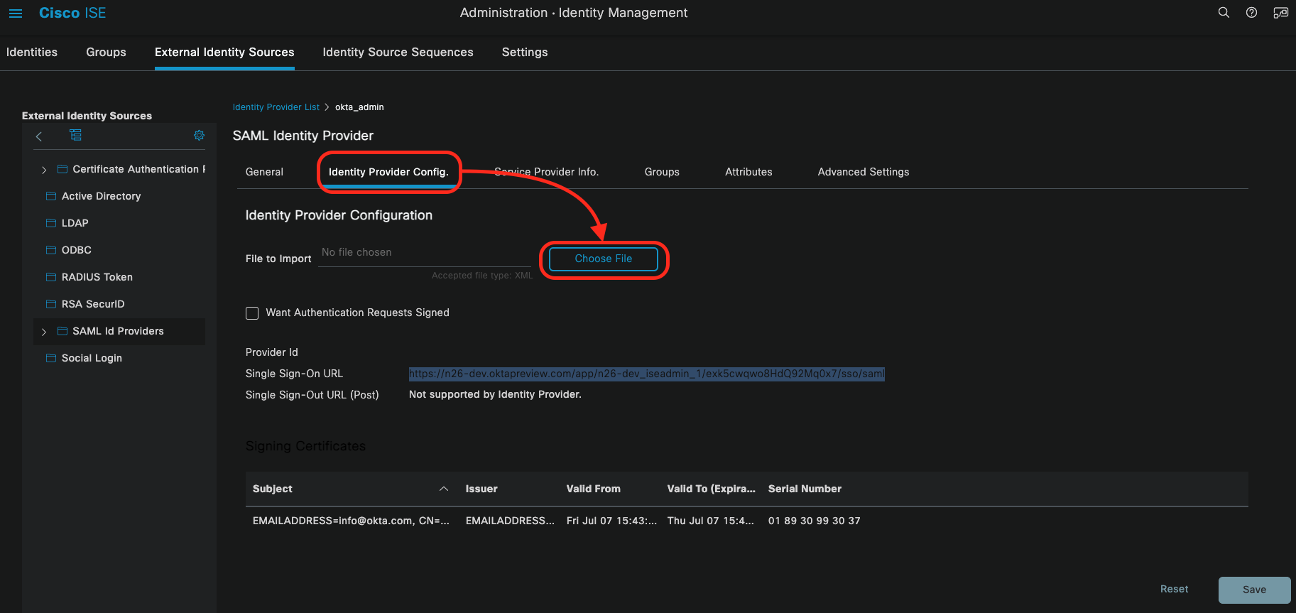 Cisco ISE Admin Portal Login via Okta SAML SSO – Network Security ...